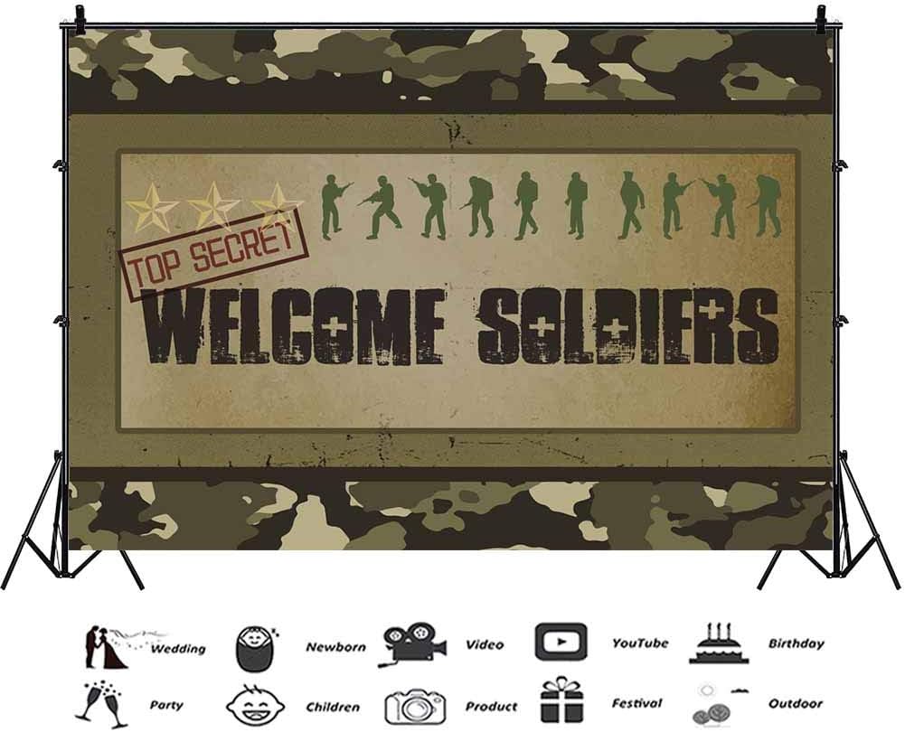 Buy Baocicco Army Soldier Backdrop 7x5ft Welcome Soldiers Photography ...