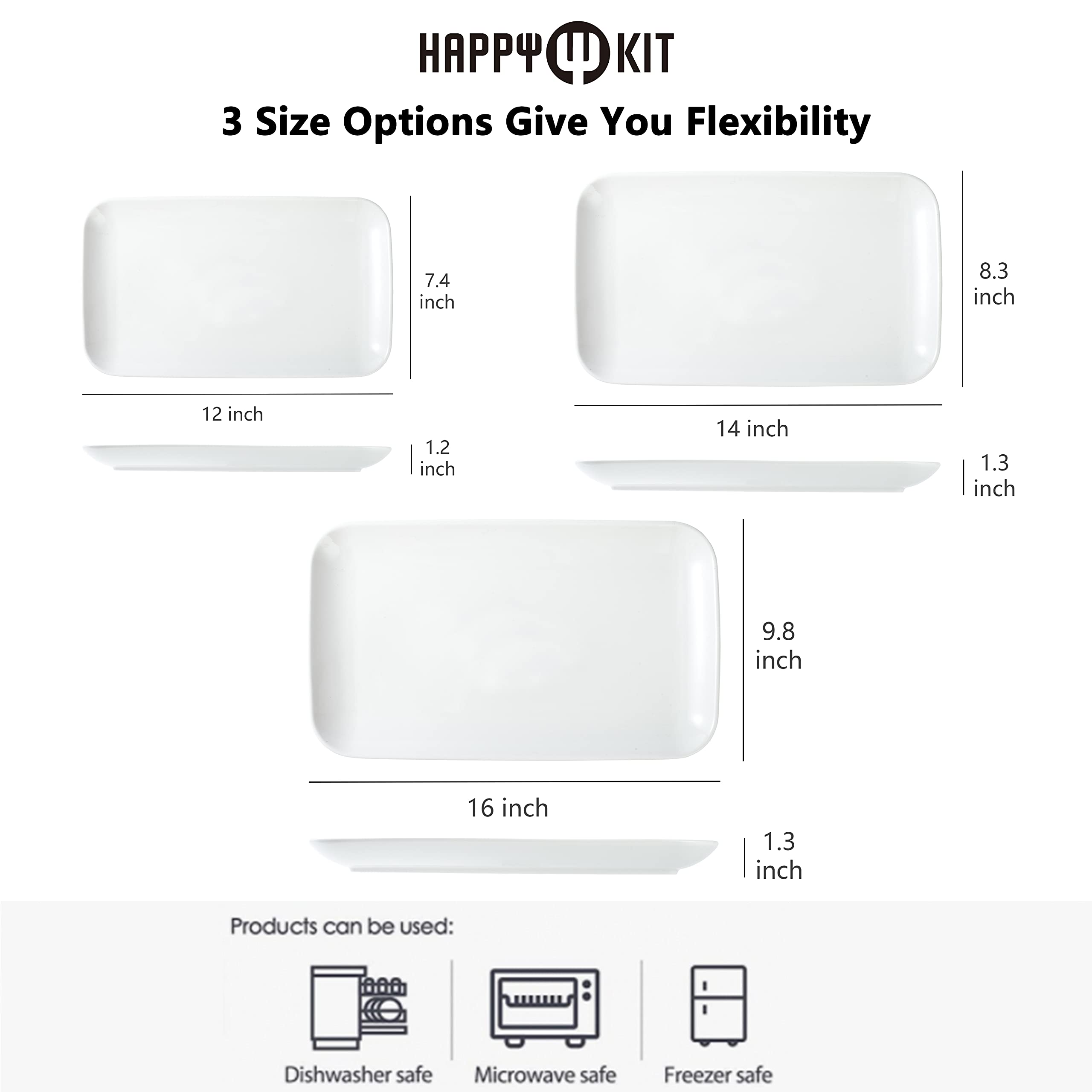Snapklik.com : Large Serving Platter, 16"/14"/12" White Large Serving ...