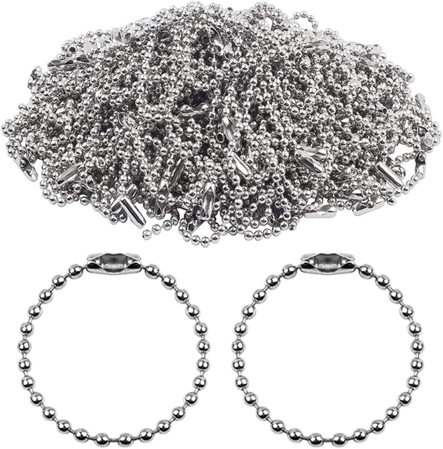 100Pcs Metal Ball Bead Keyring Chain Extender for Label Tags, 5.9inch ...