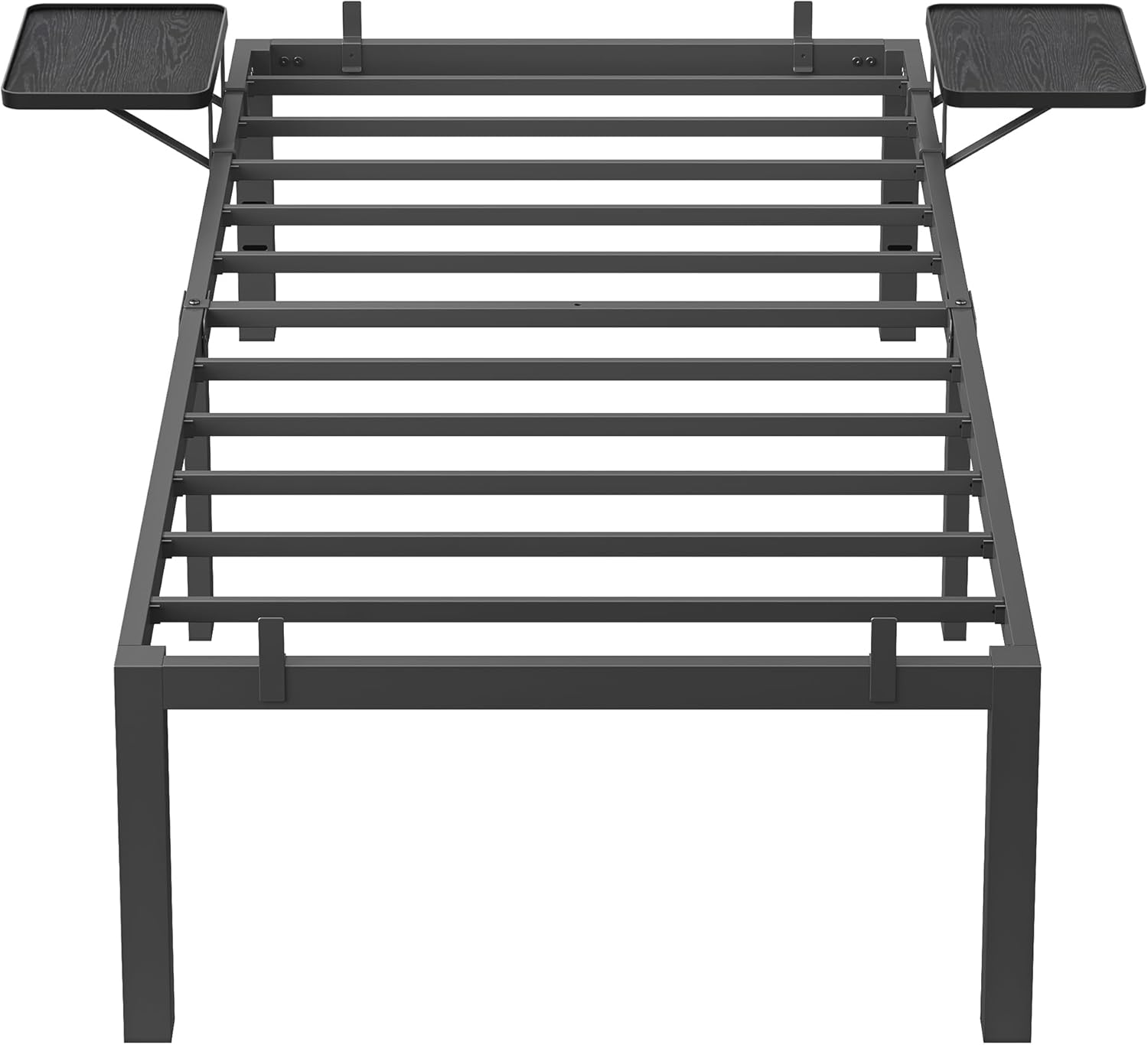 Amazon.com: VASAGLE Bed Frame, Metal Bed Frame, with Storage Shelves ...