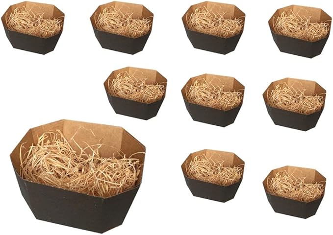 25 Cestini di Cartone Nero Avana, scatoline aperte per confezioni ...