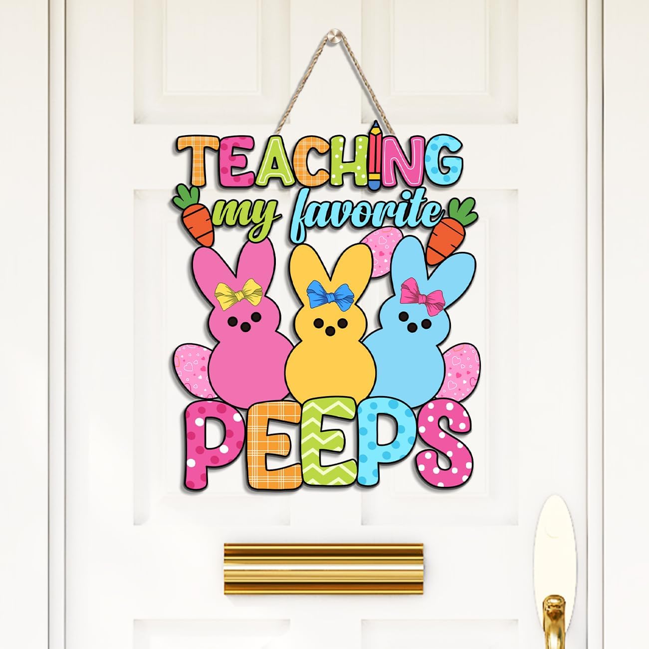 Amazon.com: Easter Wooden Sign, Easter Welcome Door Wall Hanging ...