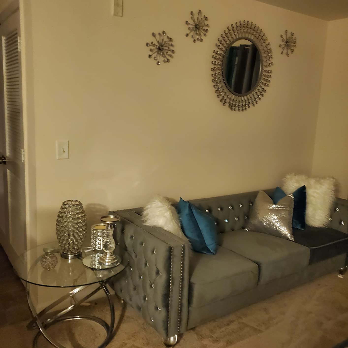 $77/mo - Finance mikibama Velvet Loveseat Sofa Couch Set for Living ...