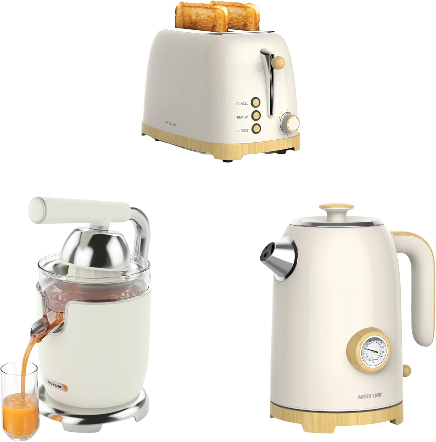 Green Lion 3-in-1 Kitchen Set(Kettle/Juicer/Toaster) 170W Compact ...