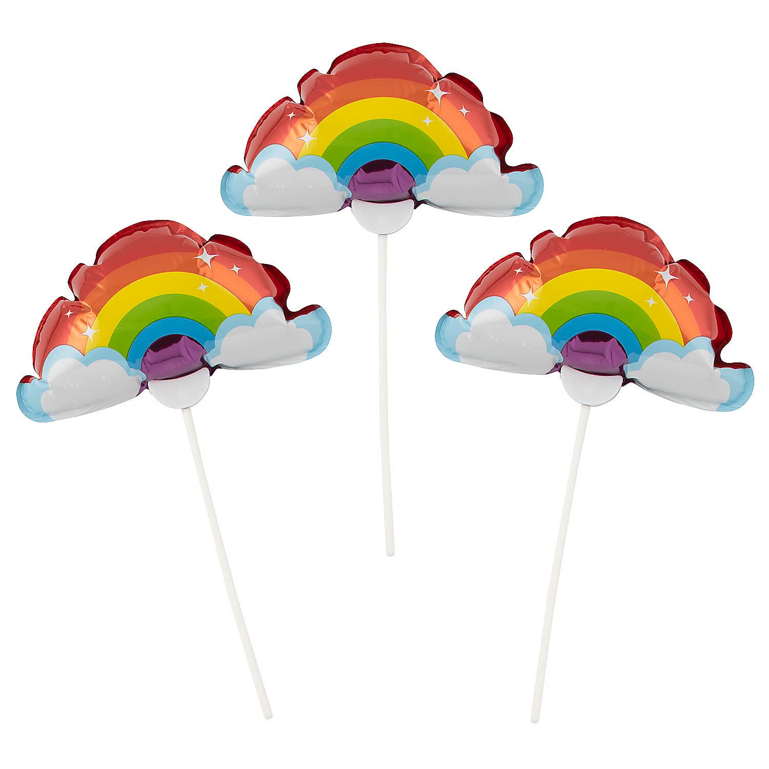 Amazon.com: Rainbow Self-Inflating 4 1/4" Mylar Balloons – 6 Pieces ...