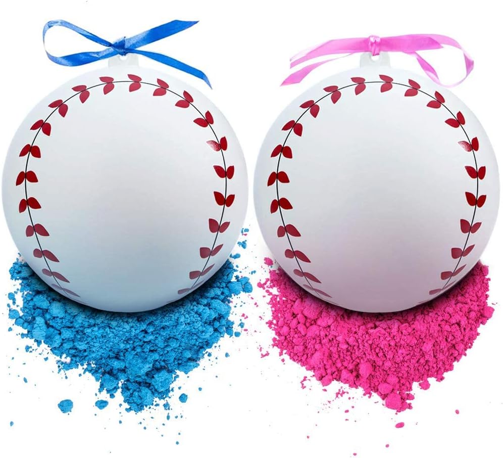 Amazon.com: UP Shop Gender Reveal Baseball with Pink and Blue Powder ...