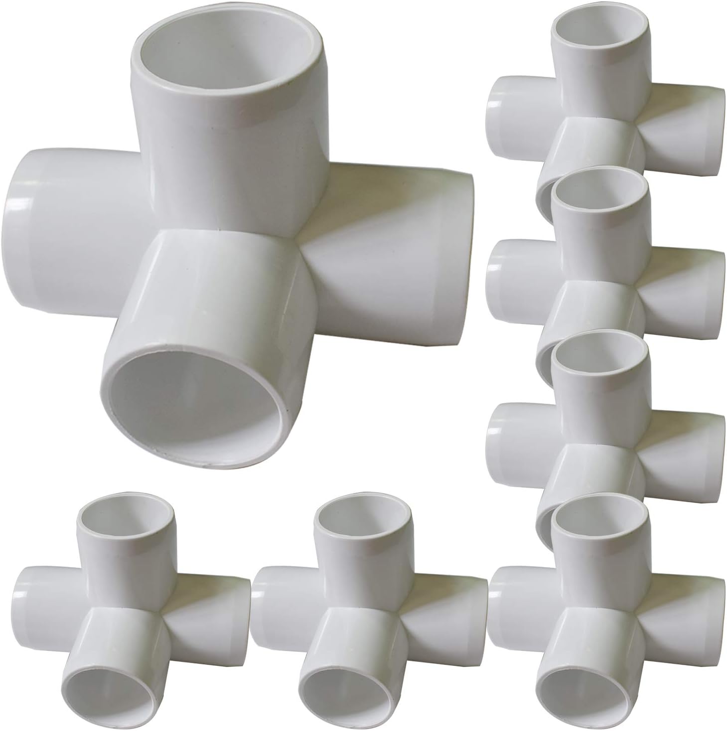 Amazon.com: letsFix 1" PVC Fittings 4 Way (10-Pack) & 1" PVC Fittings 3 ...