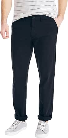 Nautica Men's Classic Fit Flat Front Stretch Solid Chino Deck Pant at ...