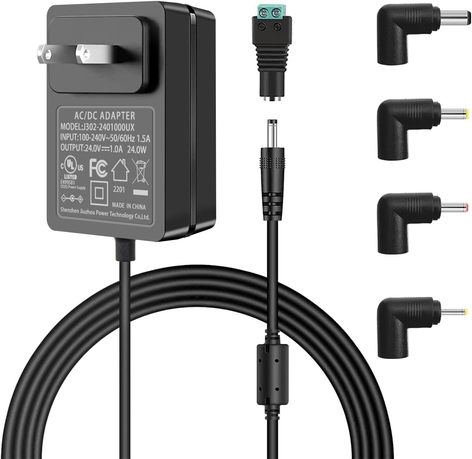 Amazon.com: 24V 1A AC Adapter Power Supply 100-240V AC to DC 24Volts 1A ...