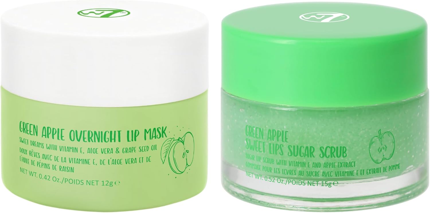 W7 Sweet Dreams Lip Scrub & Overnight Lip Mask Duo - 2Pcs Set - Apple ...