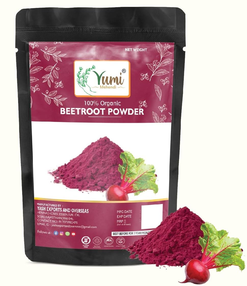 Yumi Mehendi Beetroot Powder For Face, Skin & Hair | 100% Pure & High ...