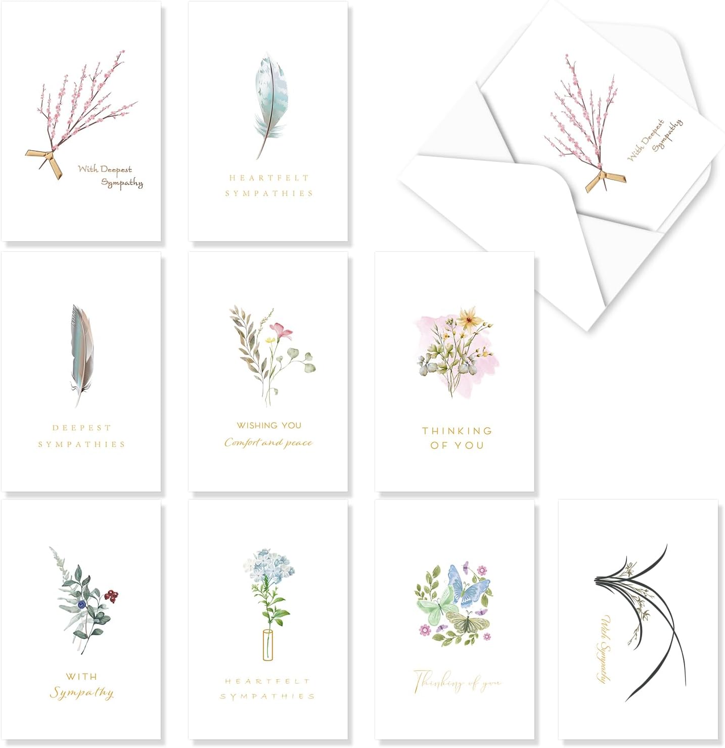 Amazon.com : GreenPine 27 Pcs Sympathy Cards Greeting Cards with ...