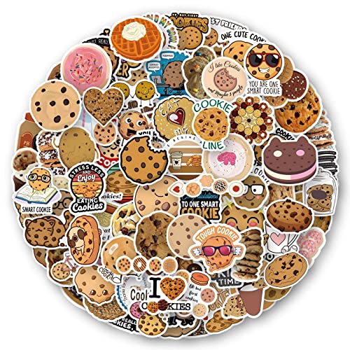 Snapklik.com : Cookie Stickers 100 Pcs Waterproof Cute Food Stickers ...