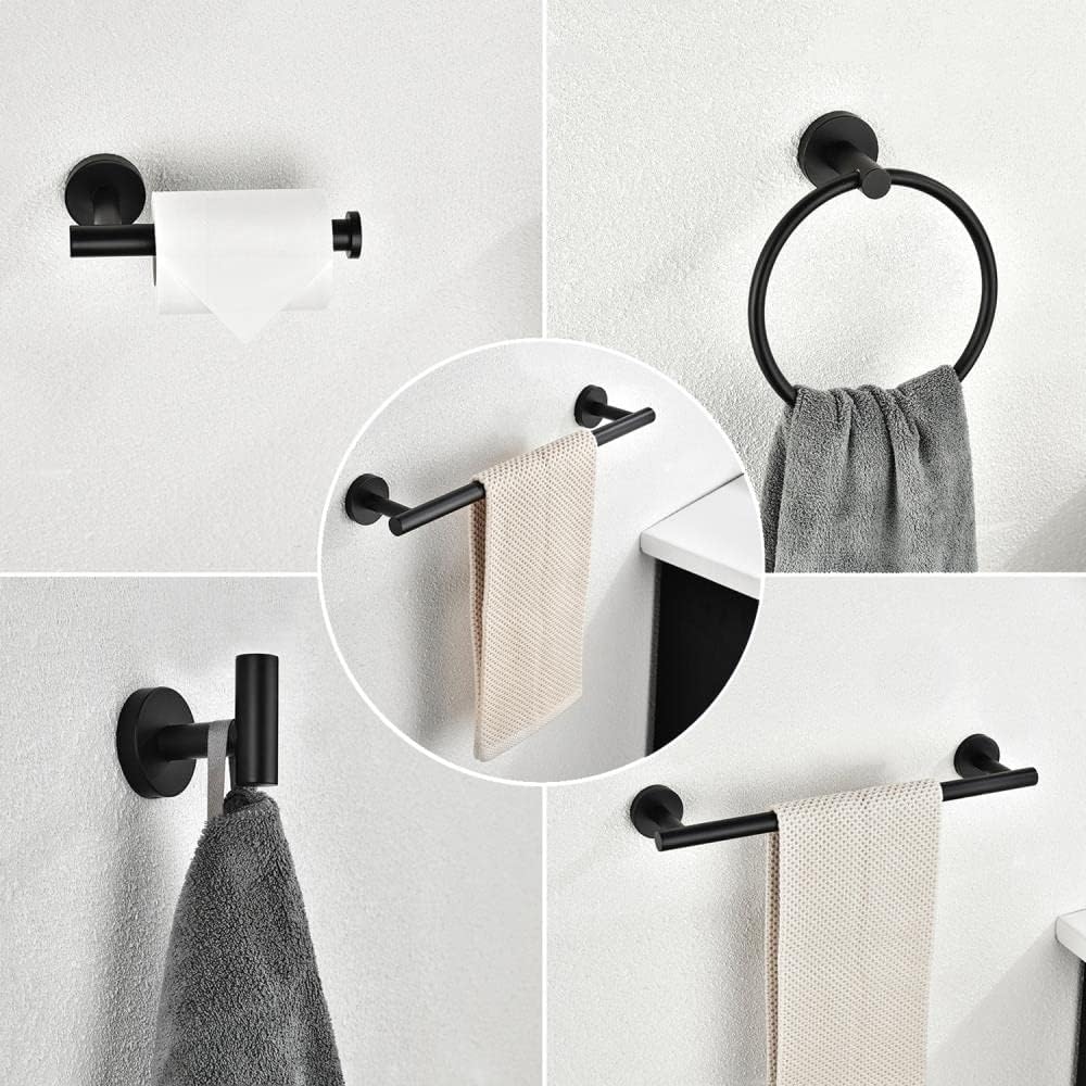 Amazon.com: Complete 6 Piece Bathroom Fixture Set - Mounted Towel Rack ...