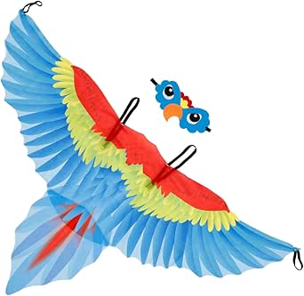 SOIMISS Parrot Cloak for Kids – Blue Bird Wing Cape & Headpiece Set ...
