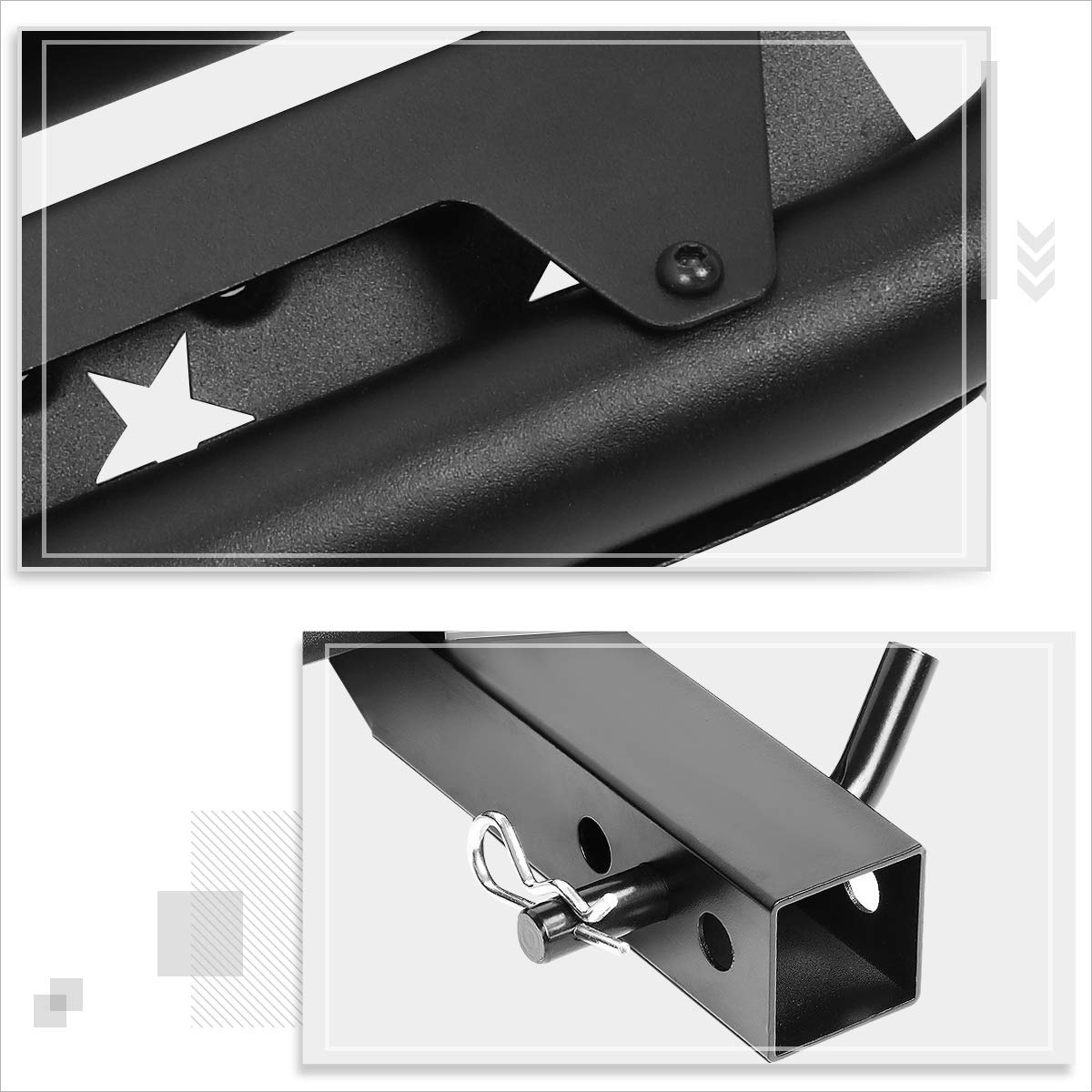 Snapklik.com : Universal Black Oval Steel Trailer Tow Hitch Step Fits 2 ...