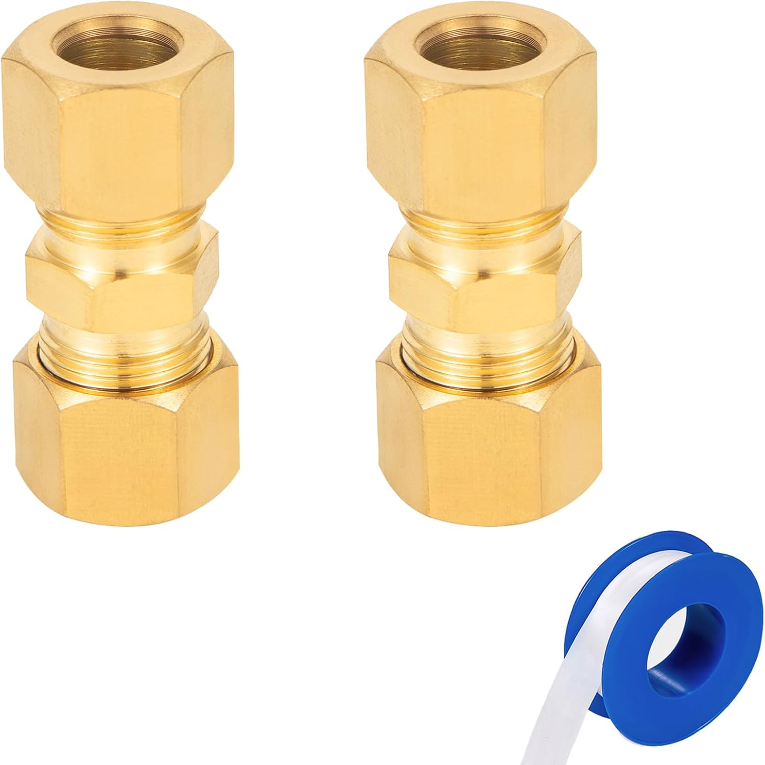 Amazon.com: Brass Compression Fitting,1/8-Inch OD Compression Union ...