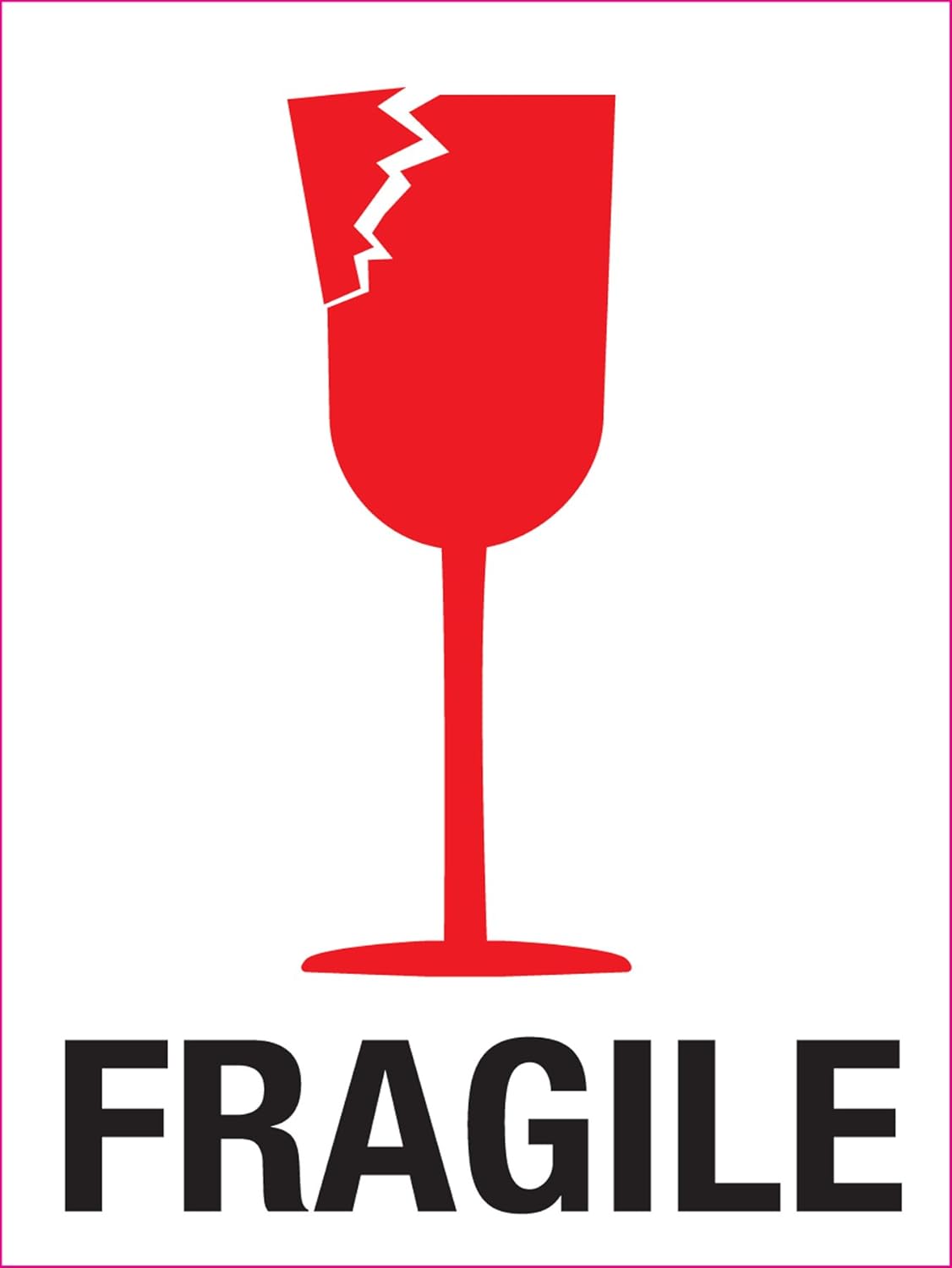 Ace Label Preprinted Fragile Shipping Label, 3 x 4 Inches, Red and ...