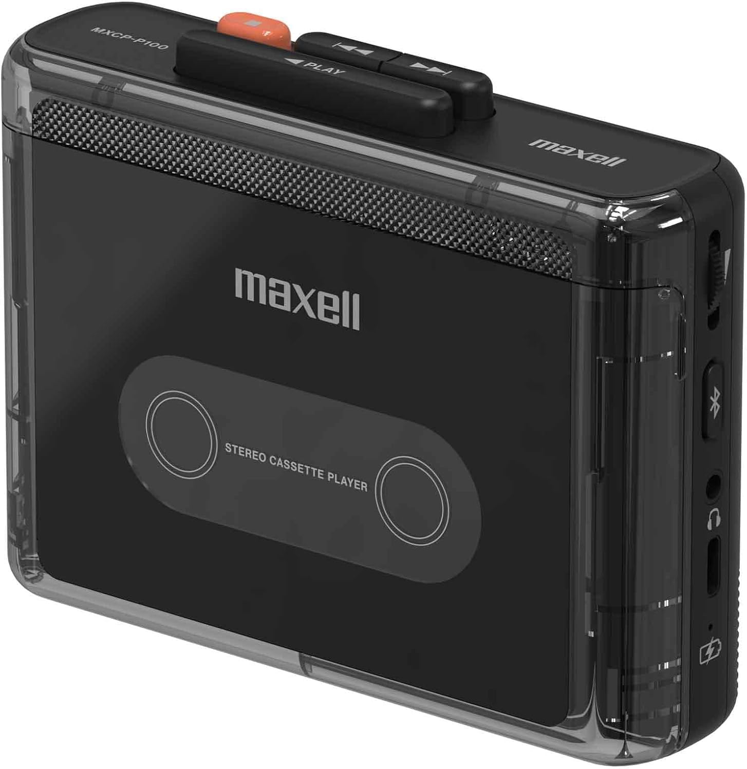 Amazon.co.jp: maxell Bluetooth対応 ポータブルカセットプレーヤー 充電式 ブラック MXCP-P100-BK ...