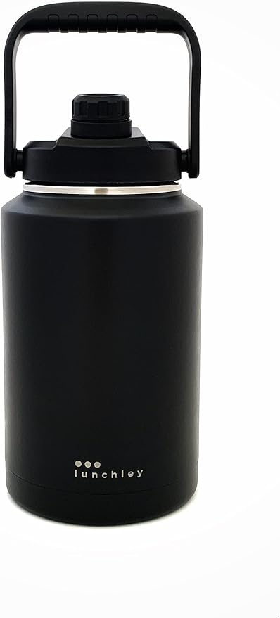 Lunchley 128 oz Insulated Water Jug - 3.7L Stainless Steel Thermos with ...