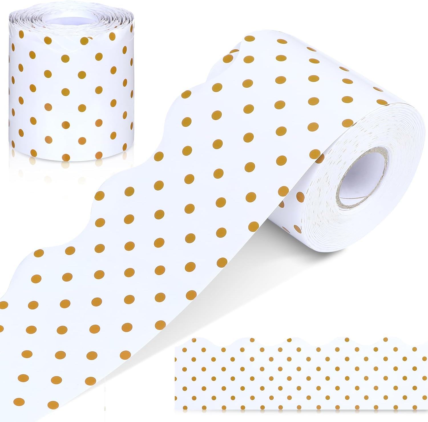 Amazon.com: Zonon 65 Feet Bulletin Board Borders Black and White Polka ...