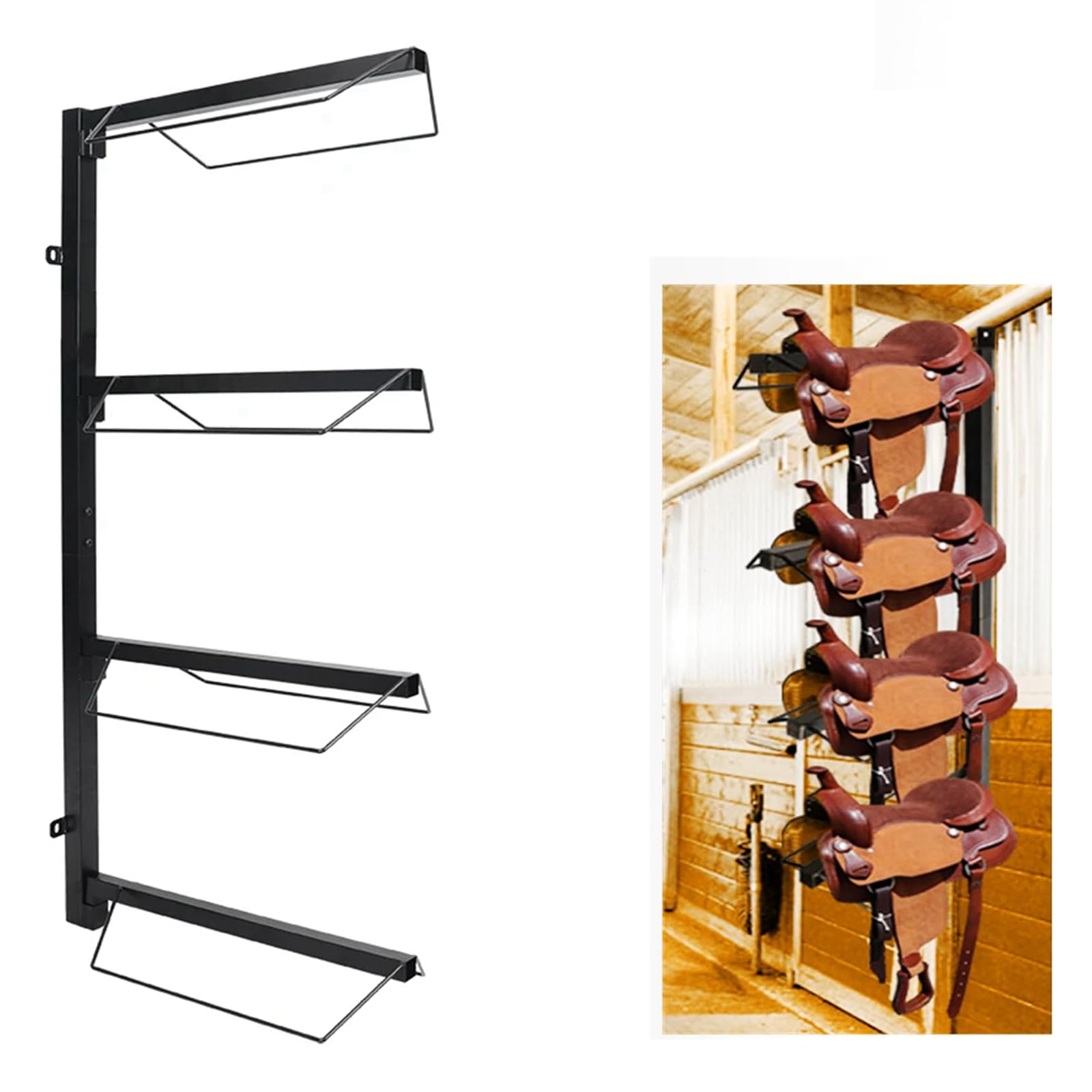 Folding Saddle Rack 2-Pack Heavy Duty Wall Mount Saddle Racks ...