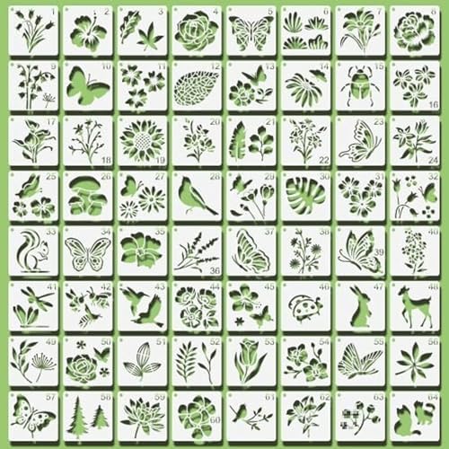 Pack of 128 Reusable Plastic Stencils Templates Stencil Reusable ...