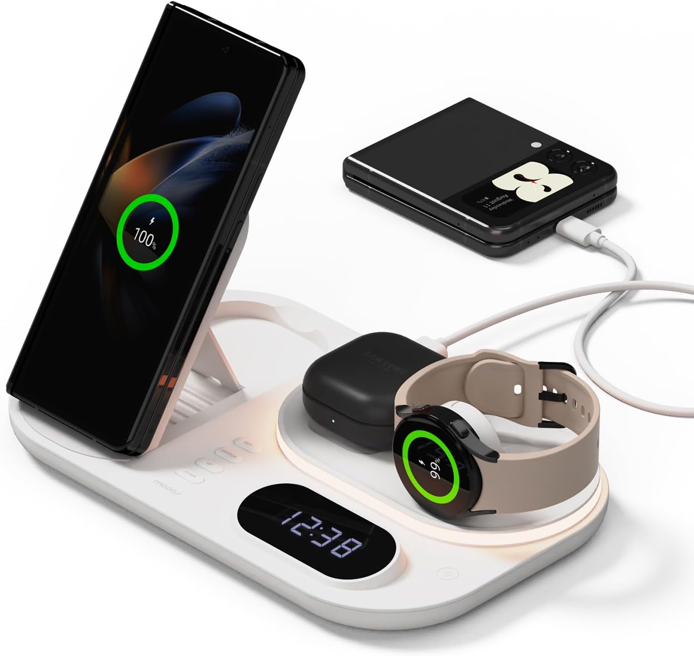 Amazon.com: mooas All-Rounder 4 in 1 Fast Wireless Charging nightlight ...