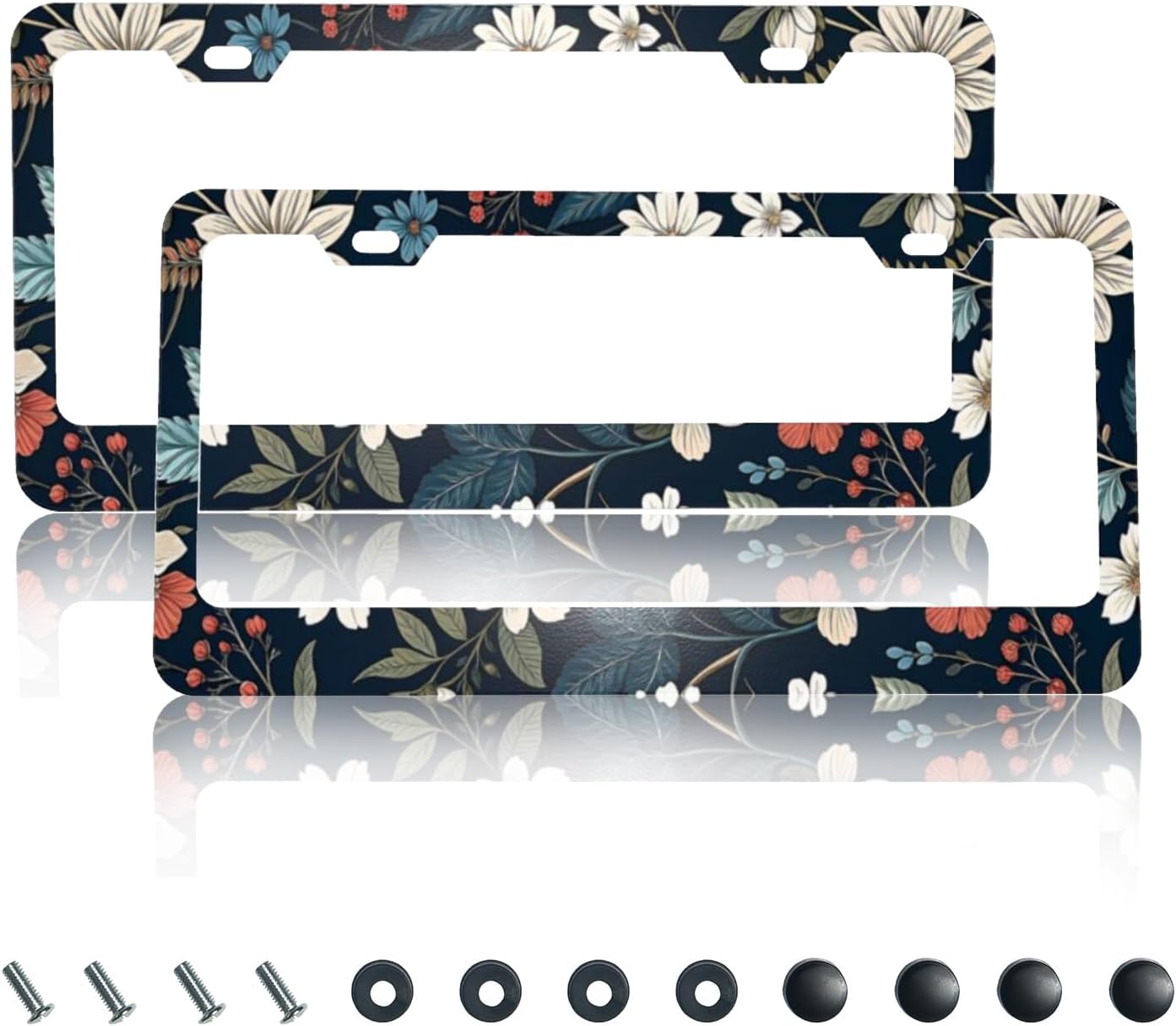 Amazon.com: CTVSLFU License Plate Frame 2 Pack Aluminum Metal Rust ...