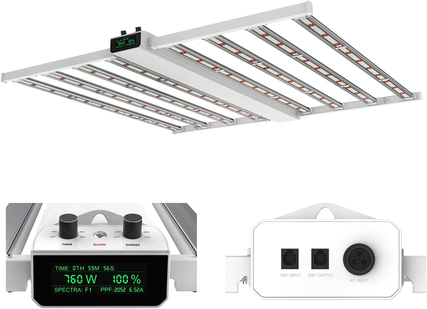 Amazon.com : MEDIC GROW Smart-8 LED Grow Lights Built-in Dimmer Timer ...