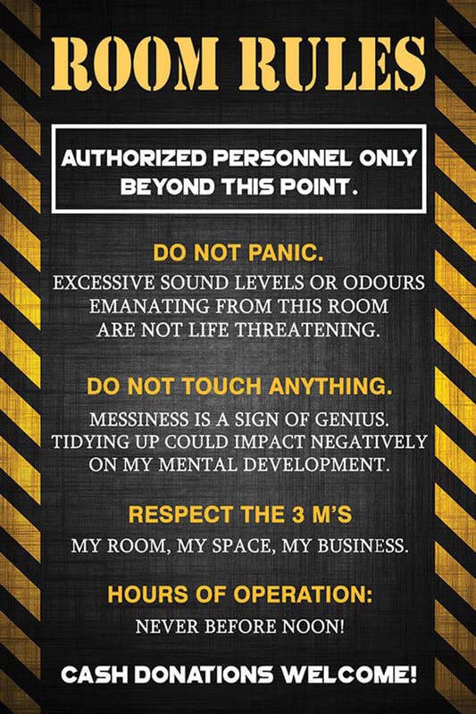 Relesh Infomedia Room Rules Sticker Poster For Hostel Room, Entrance ...