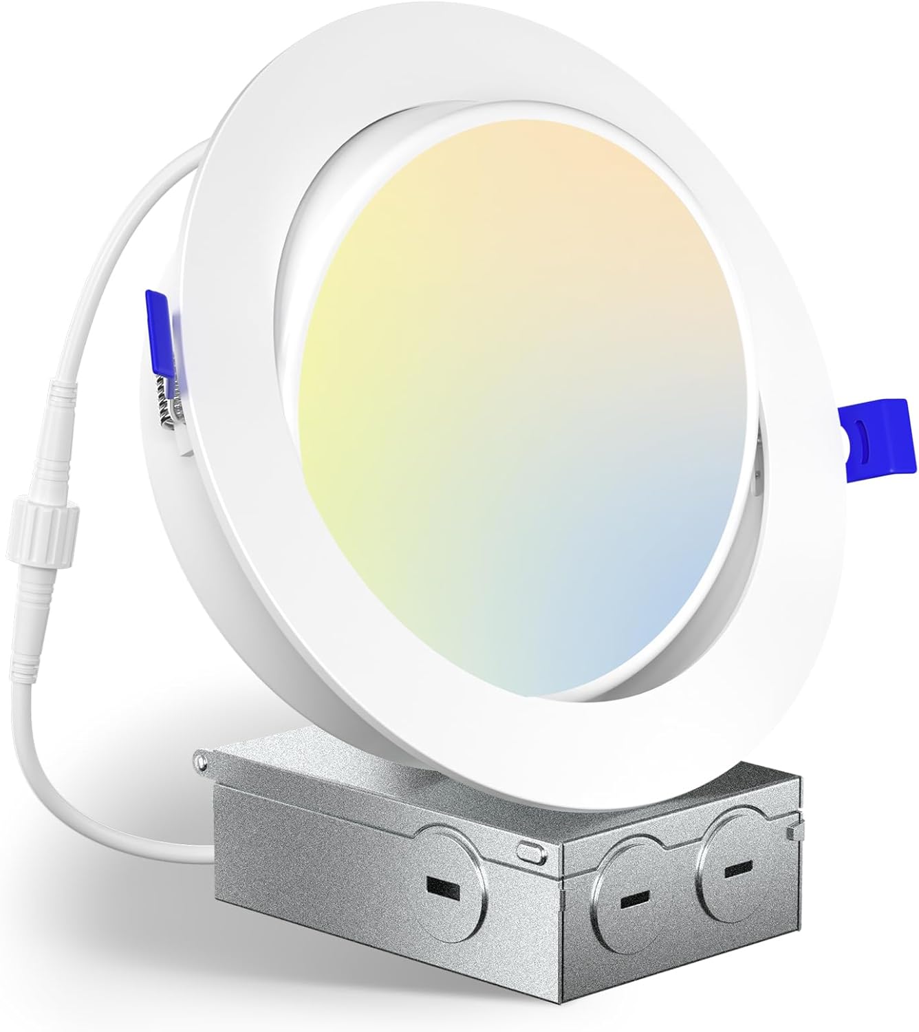 Amico 6 Pack 4 Inch 5CCT Gimbal Slim LED Recessed Lights with J-Box ...