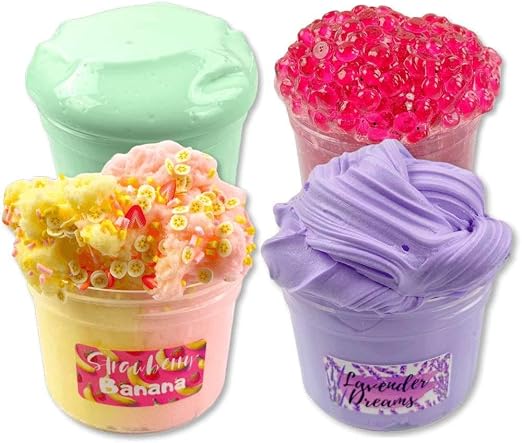Amazon.com: Dope Slimes - Cloud Butter Fishbowl Slime Multi Pack! (4 x ...