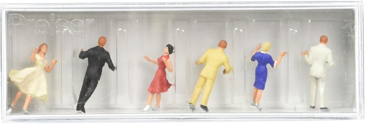 Amazon.com: Preiser 10120 Couples Dancing 3 Couples HO Scale Figure ...