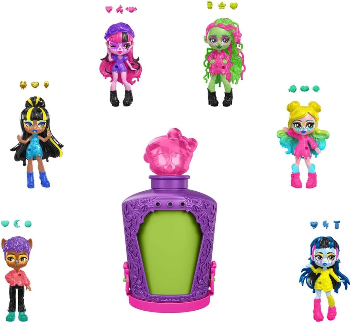 Monster High Potions Fright Size Mini Doll Display Case, Complete Set ...