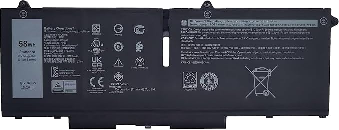 Amazon.com: 07KRV H4PVC Laptop Battery for Dell Latitude 5330 5430 5530 ...