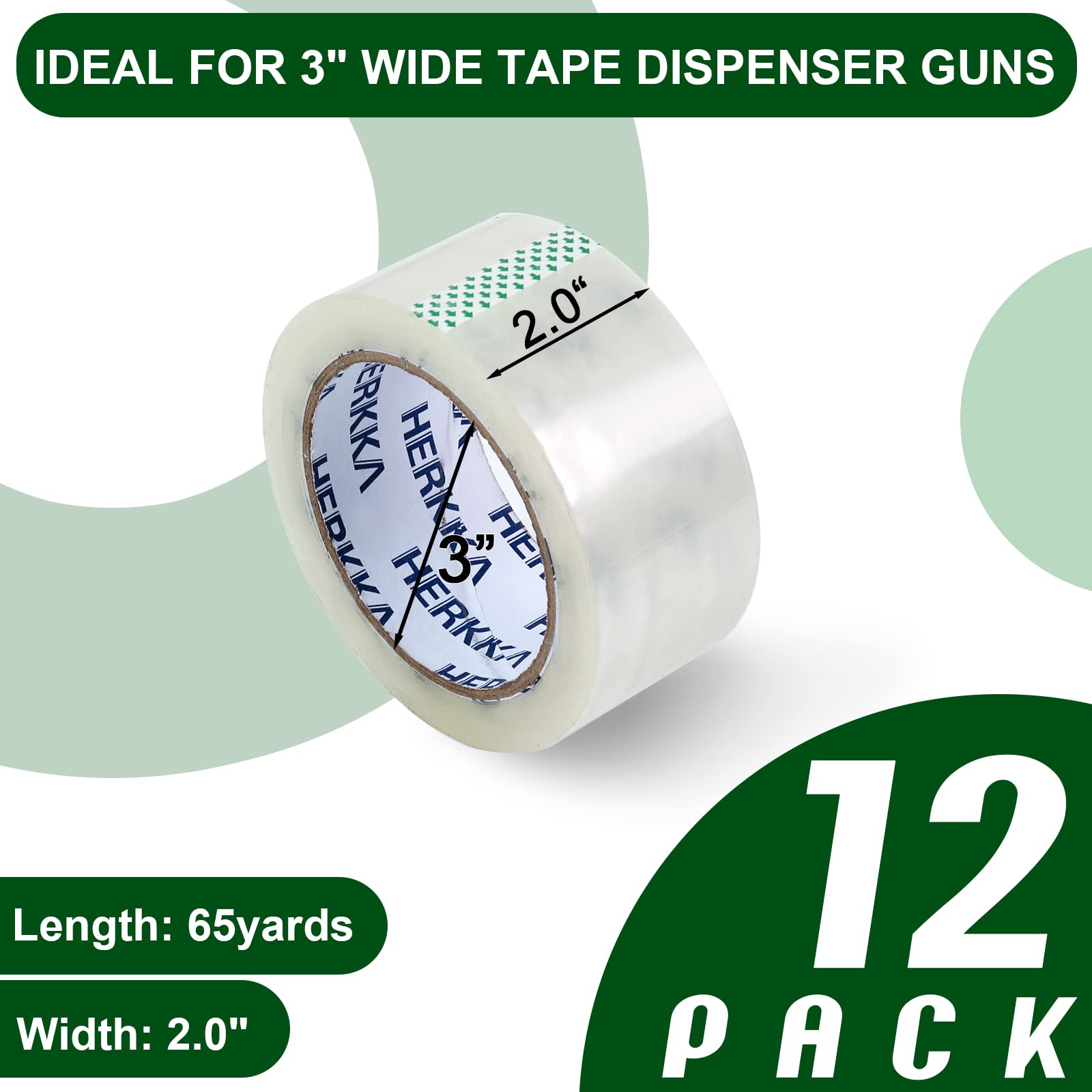 Snapklik.com : Clear Packing Tape, 12 Rolls Heavy Duty Packaging Tape ...