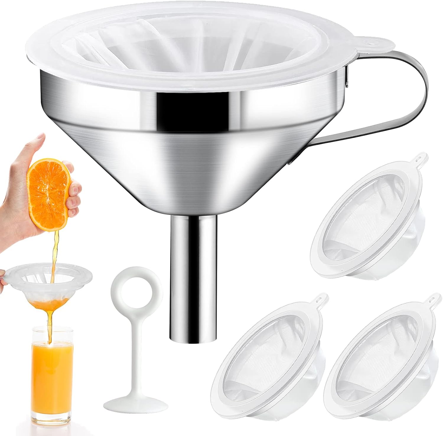 Amazon.com: Elesunory 4 Pcs 200 Mesh Food Filter Strainer with 1 Pcs ...