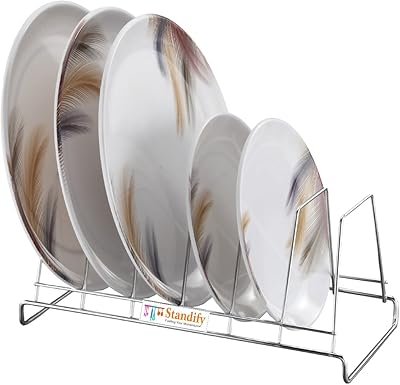 Plantex Stainless Steel Plate Rack/Thali Stand/Tandem Box Plate Stand ...