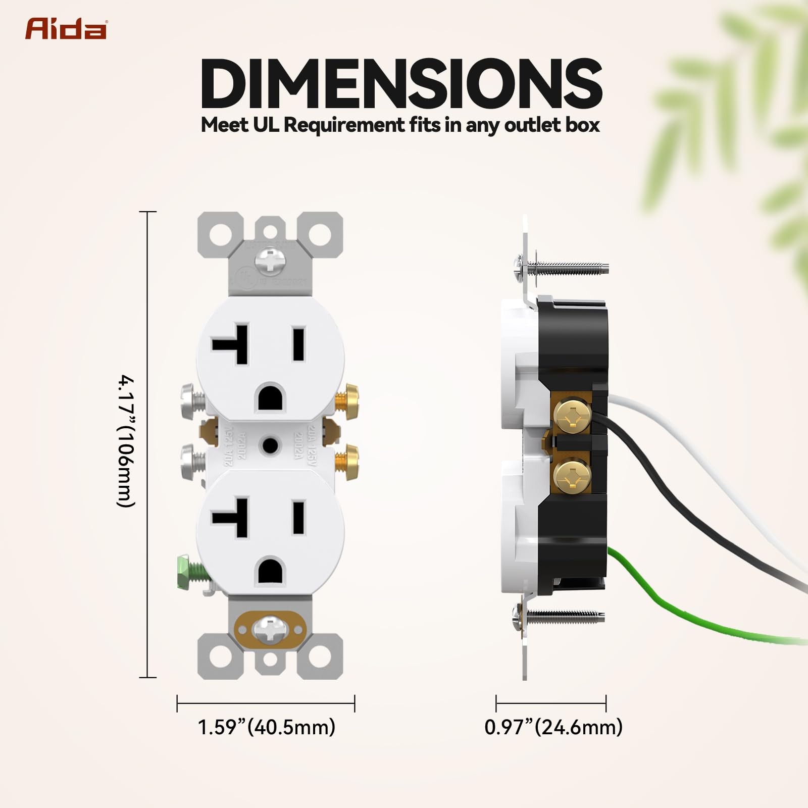 Snapklik.com : AIDA 20 Amps Outlets Duplex Electrical Receptacle ...