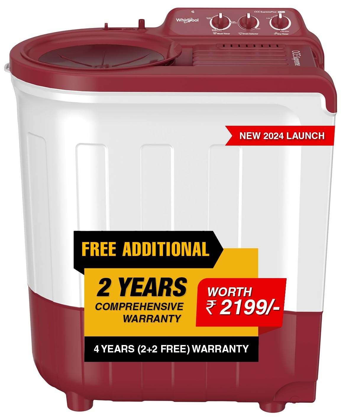 Whirlpool 6.5 kg 5 Star Supreme Semi-Automatic Top Loading Washing Machine (ACE 6.5 SUPREME PLUS ...