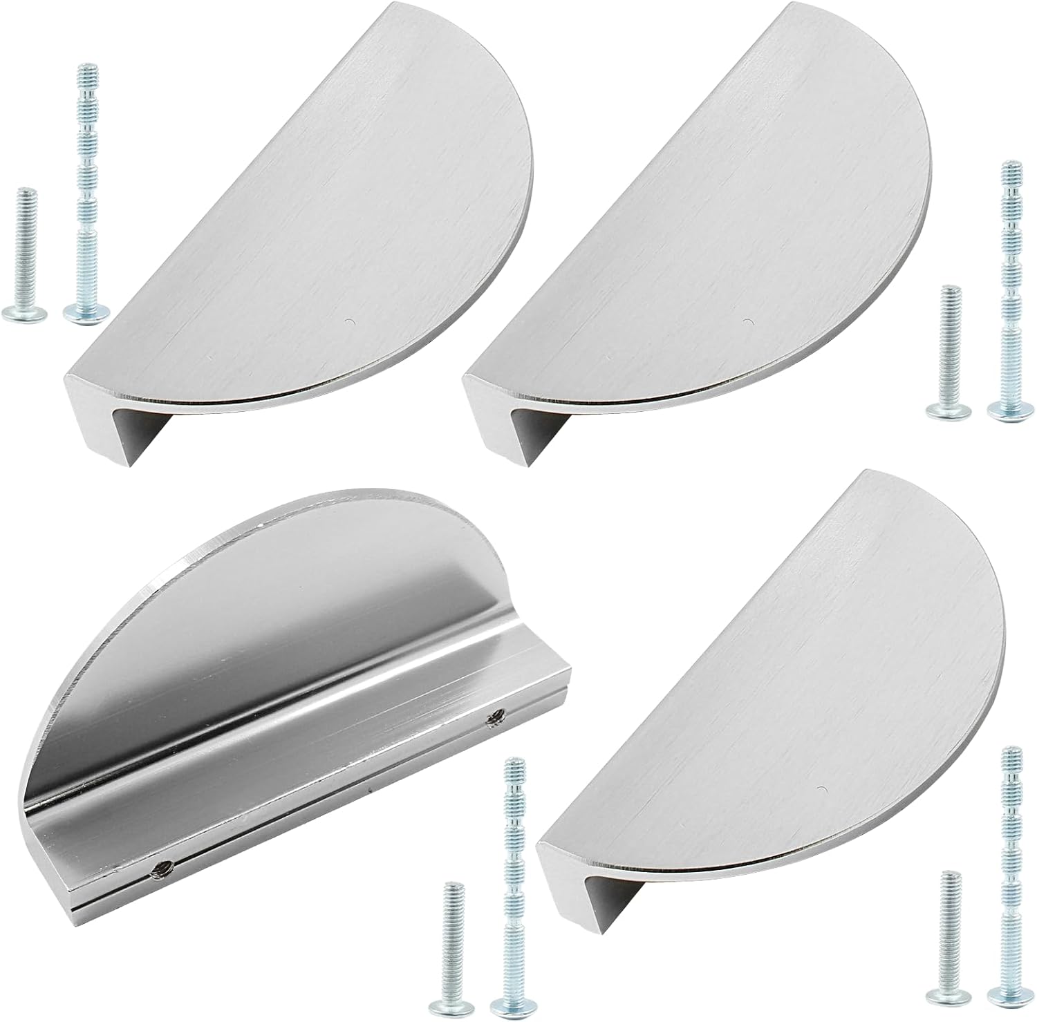 Luomorgo 4 Pcs 2 1/2 Inch Drawer Pulls, Half Moon Cabinet Pulls ...