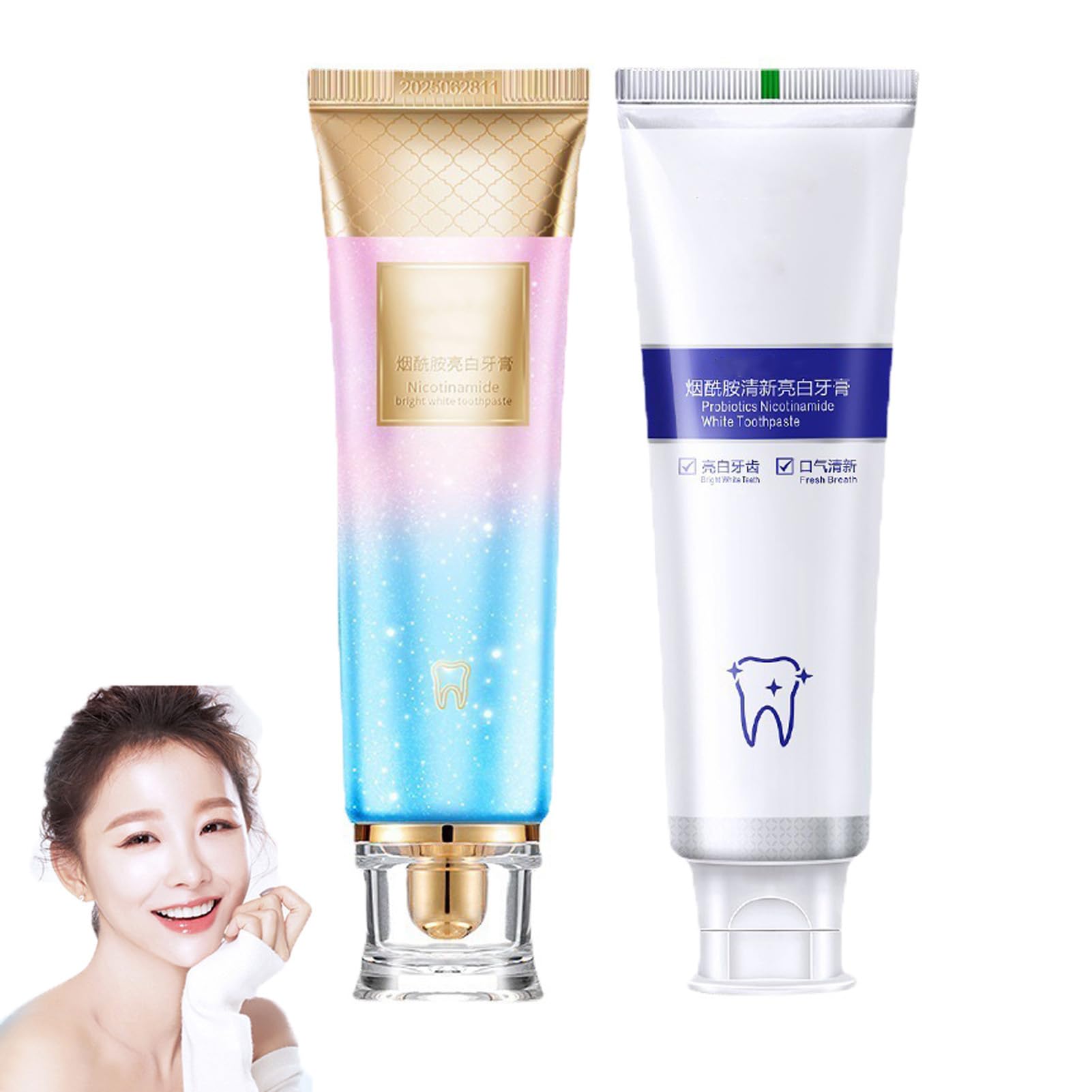 Buy Probiotic Niacinamide Fresh Whitening Toothpaste Set, Enamel Repair ...