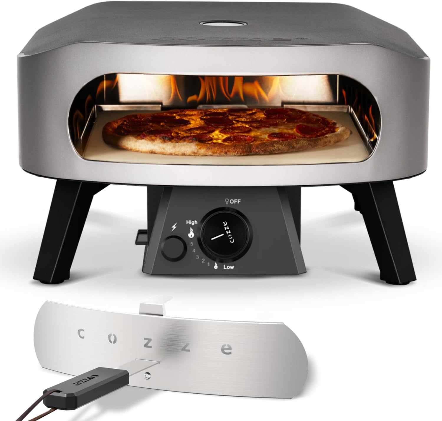 Cozze® 13" Gas-Pizzaofen mit integriertem Thermometer, hochwertigem ...