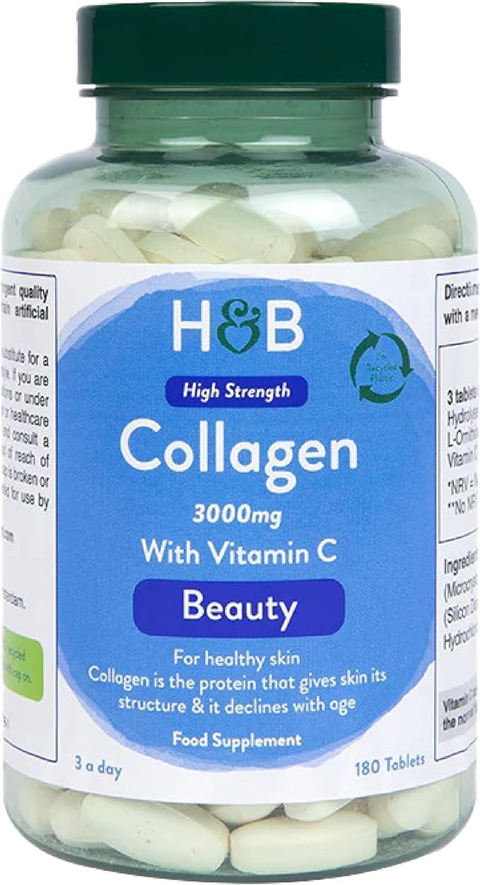 Holland & Barrett Marine Collagen with Vitamin C 3000mg 180 Tablets ...
