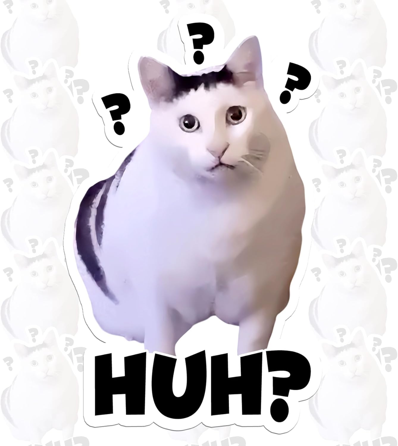 Amazon.com: Huh Funny Cat Humorous Design Sticker Huh Meme Cat Lovers ...