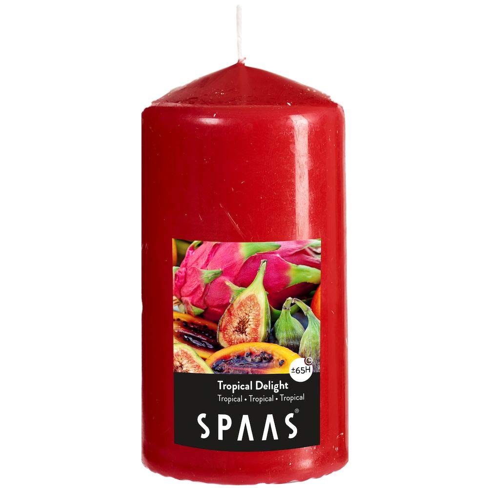 Spaas Scented Cylinder Pillar Candle , Tropical Delight,True Red,80/150 ...