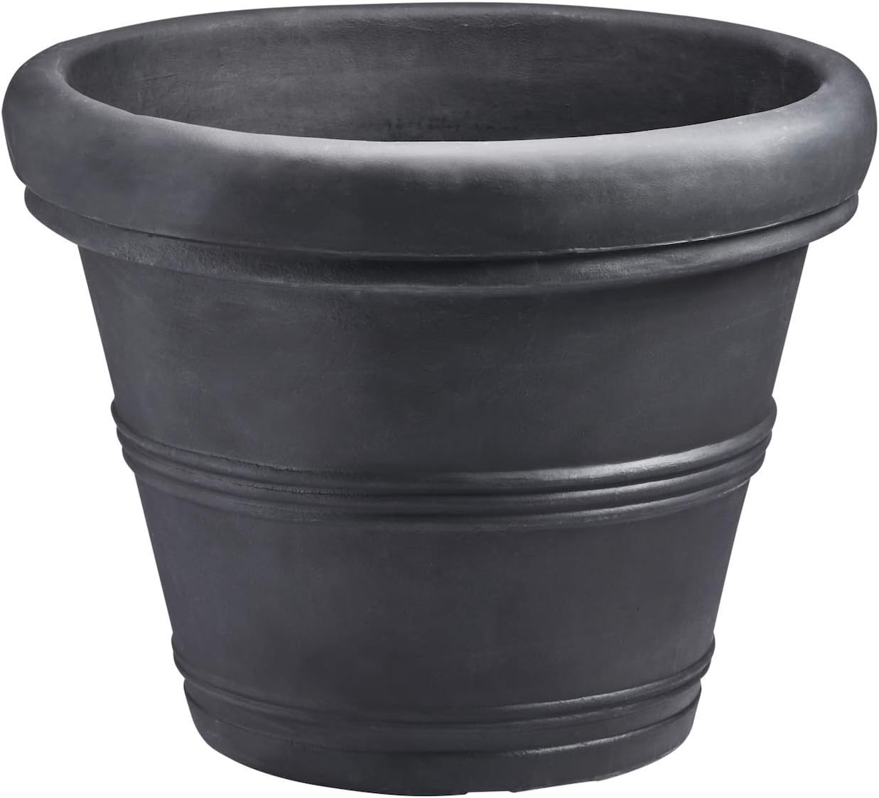 Amazon.com : Tusco CR24BK Cosmopolitan Round Planter, 24", Black ...