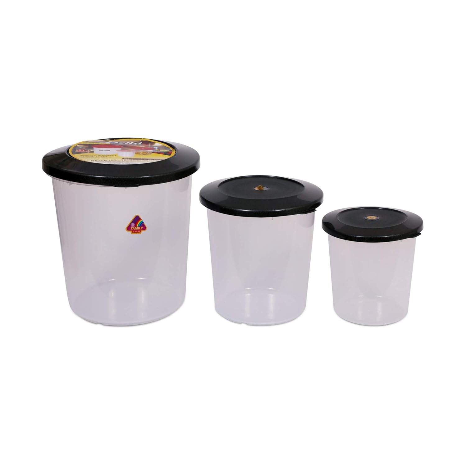 Buy FAMILY PLASTICS Delta Plain Storage Container with Lid - Set of 3 ...