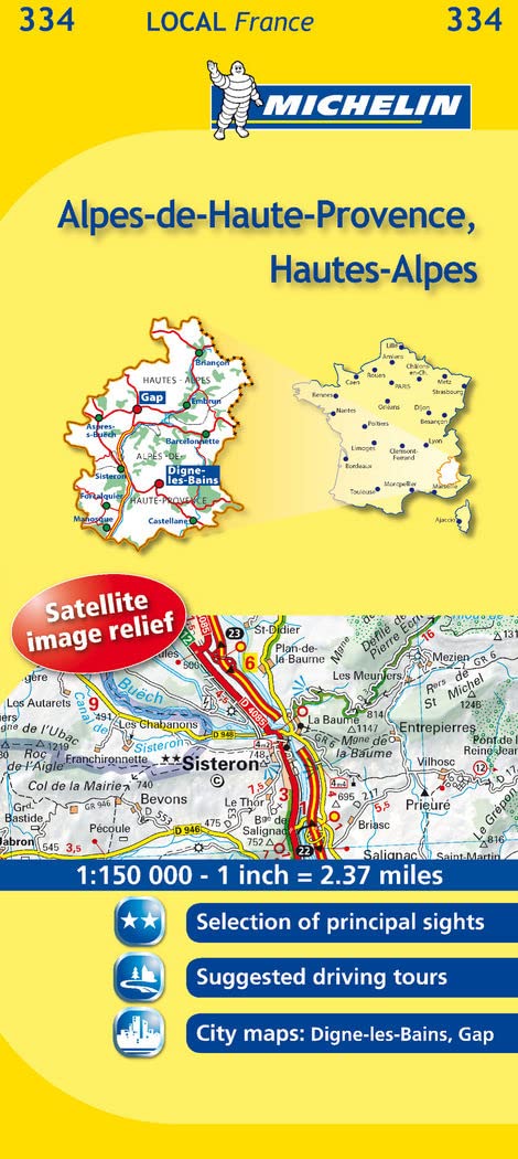 Michelin Map France: Alpes-de-Haute-Provence, Hautes-Alpes 334 (Maps ...